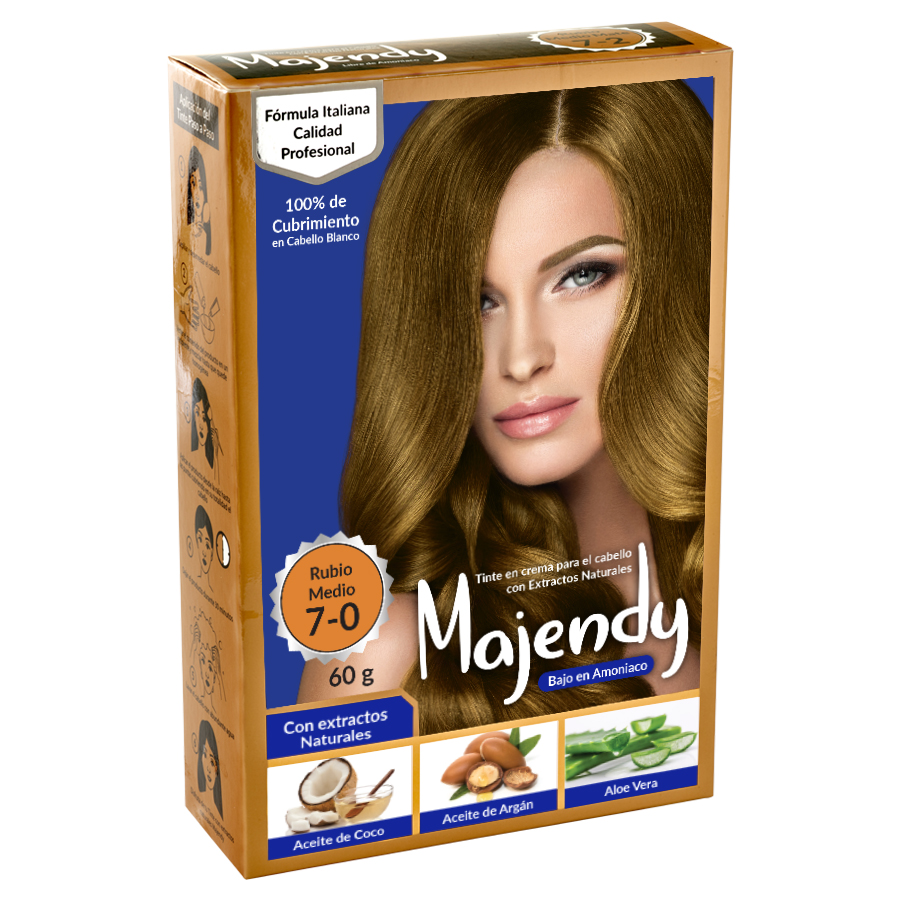 TINTE CREMA BAJO 7-0 RUBIO MEDIO MAJENDY | aucesonline